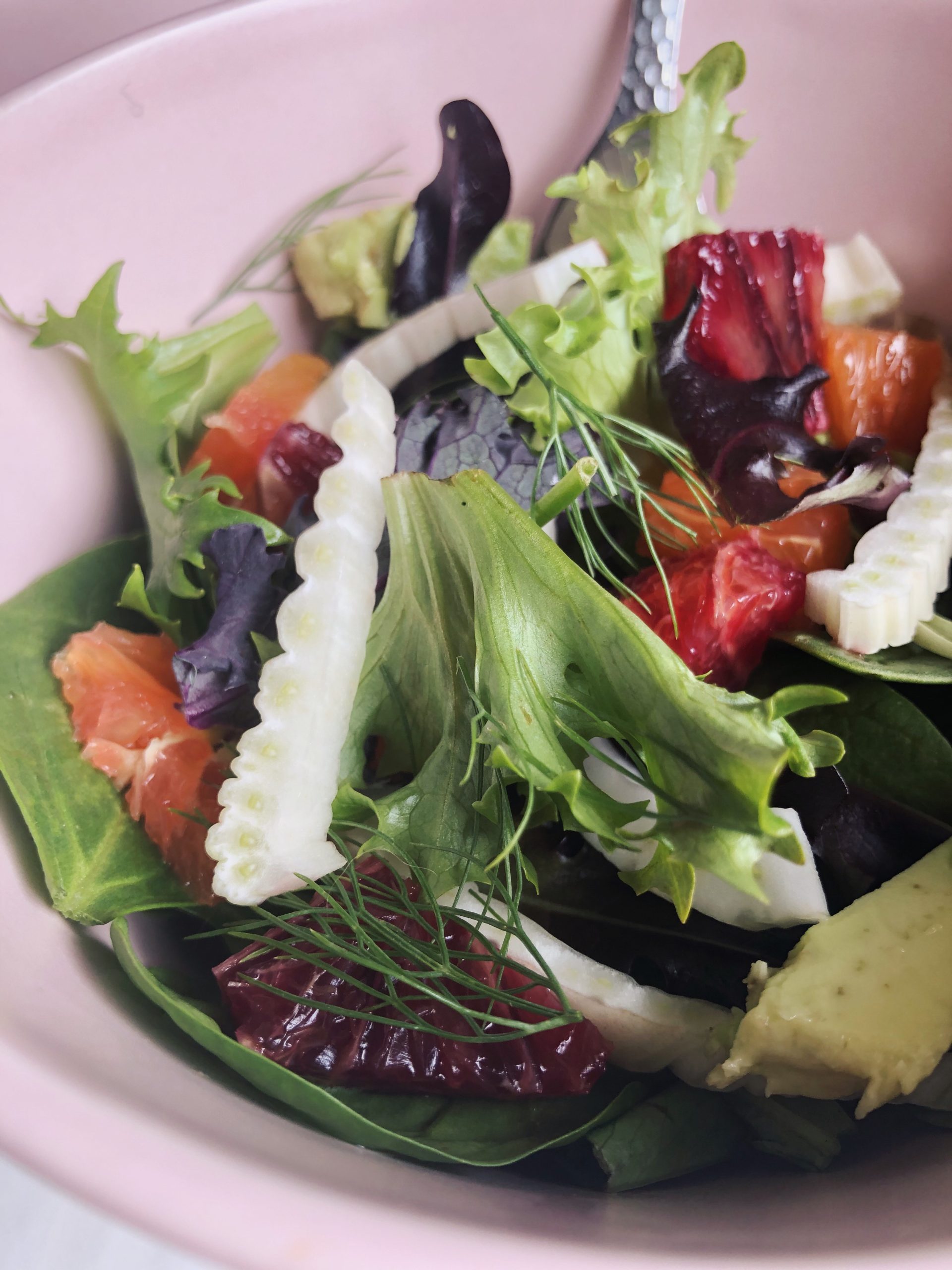 Citrus, Fennel + Avocado Mixed Green Salad - Season of Heather